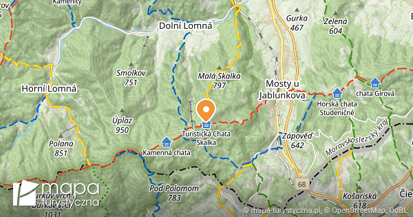 Skalka - mapa szlaków turystycznych | mapa-turystyczna.pl