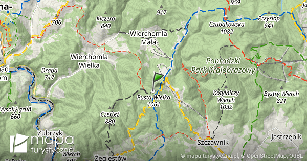 Pusta Wielka - mapa szlaków turystycznych | mapa-turystyczna.pl