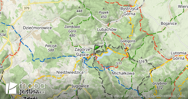 Jezioro Bystrzyckie, most - mapa szlaków turystycznych | mapa ...