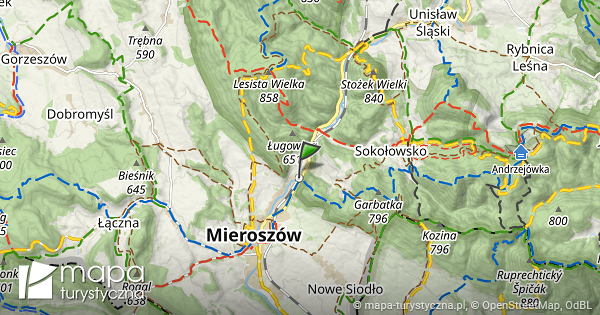 Kowalowa - mapa szlaków turystycznych | mapa-turystyczna.pl