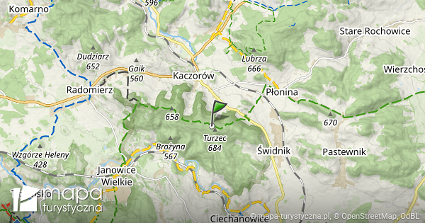 Turzec - mapa szlaków turystycznych | mapa-turystyczna.pl