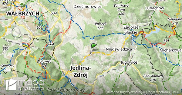 Podlesie - mapa szlaków turystycznych | mapa-turystyczna.pl