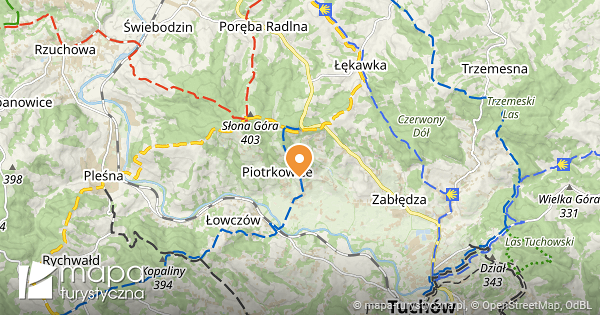 Piotrkowice - mapa szlaków turystycznych | mapa-turystyczna.pl