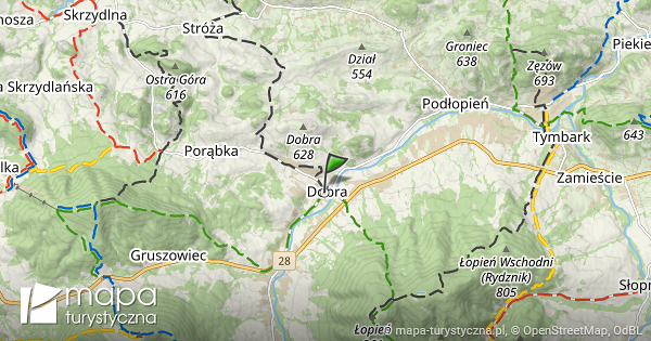 Dobra - mapa szlaków turystycznych | mapa-turystyczna.pl