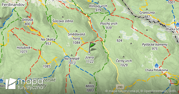 Jizera - mapa szlaków turystycznych | mapa-turystyczna.pl