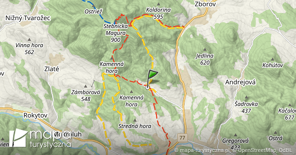 Bardejovské Kúpele - mapa szlaków turystycznych | mapa-turystyczna.pl