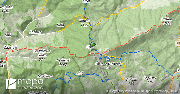 Minčol - mapa szlaków turystycznych | mapa-turystyczna.pl