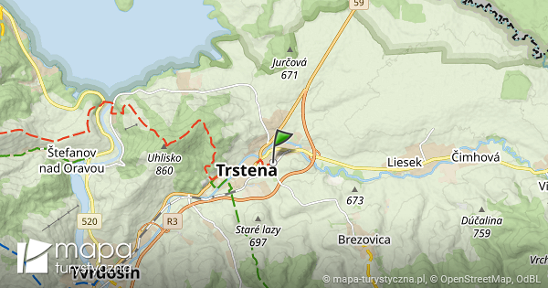 Trstená, vlak - mapa szlaków turystycznych | mapa-turystyczna.pl