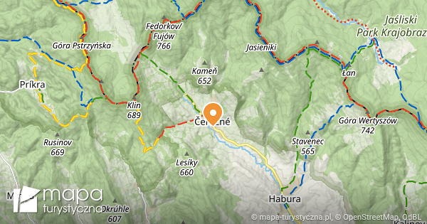 Čertižné - mapa szlaków turystycznych | mapa-turystyczna.pl