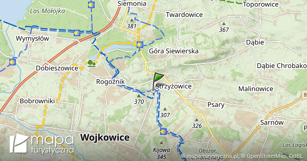Strzyżowice - mapa szlaków turystycznych | mapa-turystyczna.pl