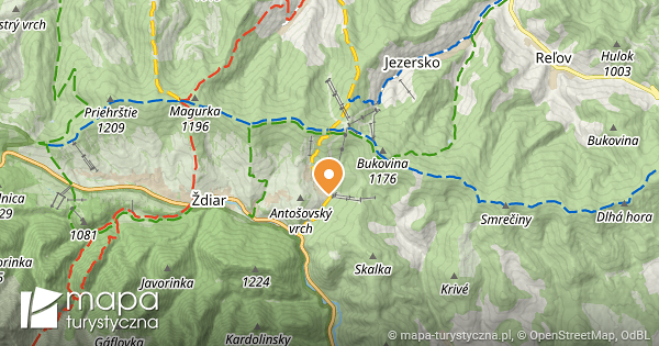 Bachledova dolina, lyžiarsky areál - mapa szlaków turystycznych | mapa ...