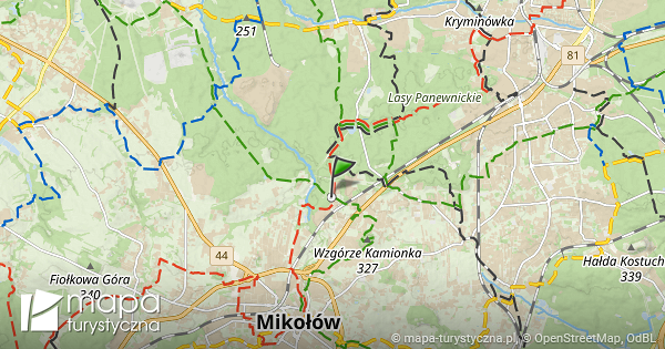 Dolina Jamny - mapa szlaków turystycznych | mapa-turystyczna.pl