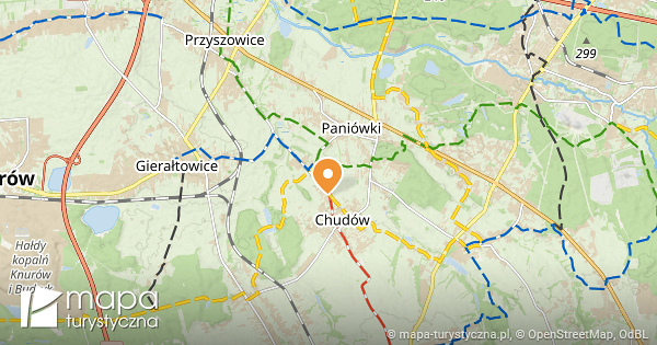 Chudów, ul. Topolowa - mapa szlaków turystycznych | mapa-turystyczna.pl