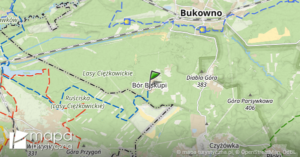 Bór Biskupi - mapa szlaków turystycznych | mapa-turystyczna.pl