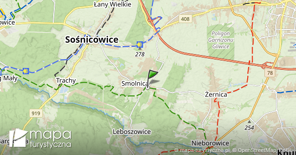 Smolnica - mapa szlaków turystycznych | mapa-turystyczna.pl