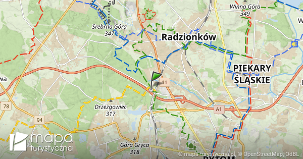 Bytom, os. Przy Kopalni - mapa szlaków turystycznych | mapa-turystyczna.pl