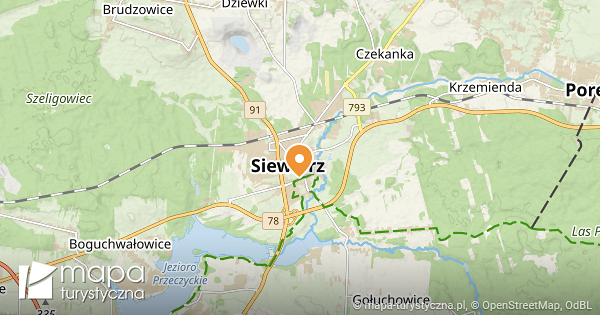 Siewierz - mapa szlaków turystycznych | mapa-turystyczna.pl