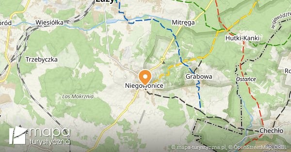 Niegowonice, ul. Krakowska - mapa szlaków turystycznych | mapa ...
