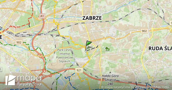 Zabrze, os. Janek - mapa szlaków turystycznych | mapa-turystyczna.pl