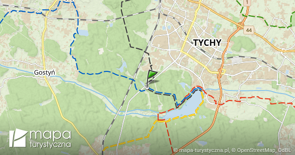 Tychy, Aleja Bielska - mapa szlaków turystycznych | mapa-turystyczna.pl