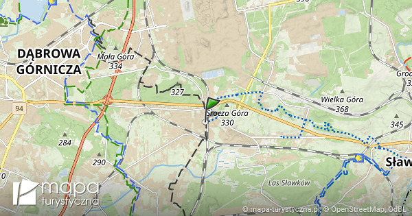 Dąbrowa Górnicza, stacja Południowa - mapa szlaków turystycznych | mapa-turystyczna.pl