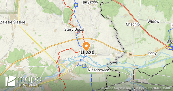 Ujazd - mapa szlaków turystycznych | mapa-turystyczna.pl