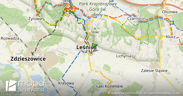 Leśnica, dawna stacja kolejowa - mapa szlaków turystycznych | mapa ...