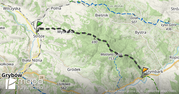 Trasa do: Szymbark | mapa-turystyczna.pl