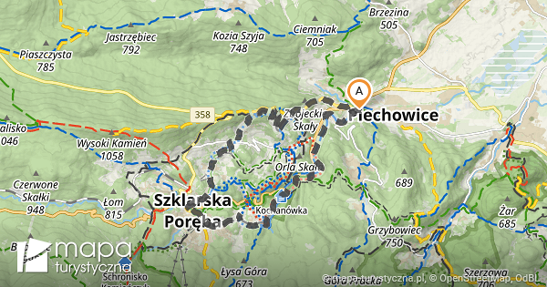 Trasa: Piechowice, skrzyżowanie – Piechowice, skrzyżowanie | mapa ...