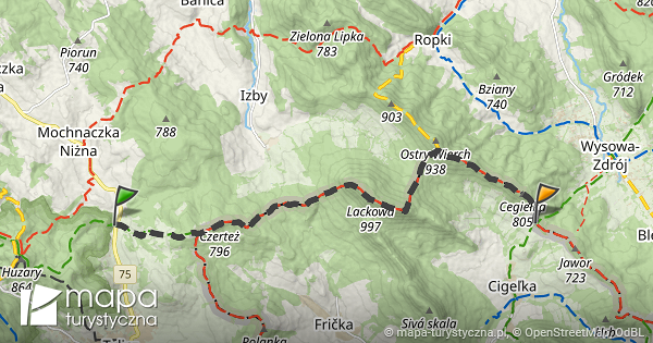 Trasa do: TPG Cigelka | mapa-turystyczna.pl