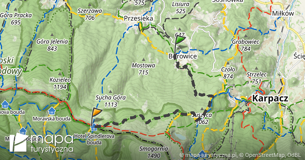 Trasa z: Borowice | mapa-turystyczna.pl