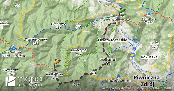 Trasa przez: Wielki Rogacz | mapa-turystyczna.pl