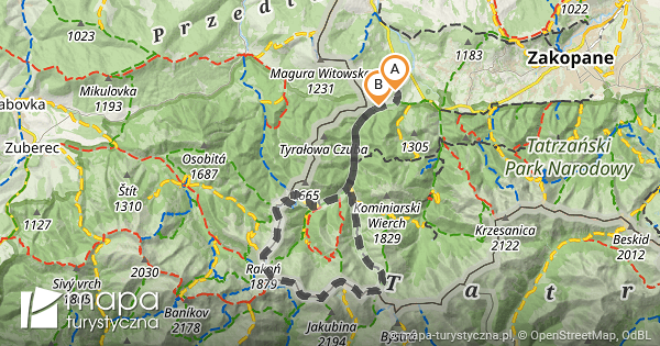 Trasa do: Siwa Polana | mapa-turystyczna.pl