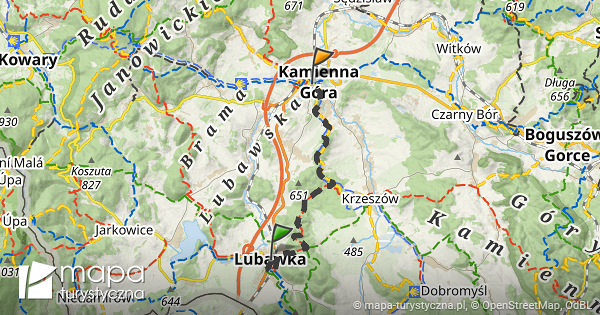 Trasa z: Lubawka | mapa-turystyczna.pl