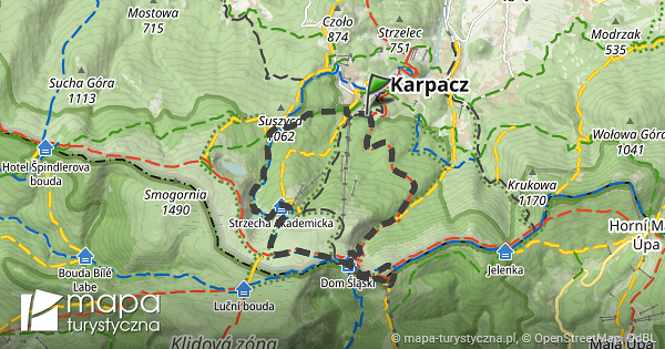 Trasa do: Karpacz, Orlinek | mapa-turystyczna.pl