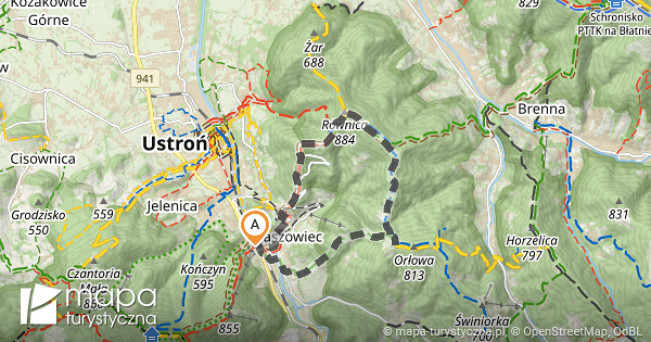 Trasa: Ustroń, Polana – Ustroń, Polana | mapa-turystyczna.pl