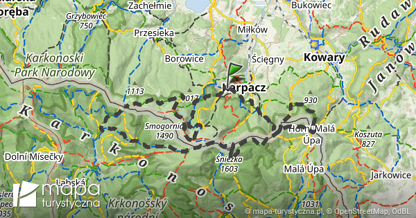 Trasa: Karpacz, Biały Jar – Karpacz, Biały Jar | mapa-turystyczna.pl