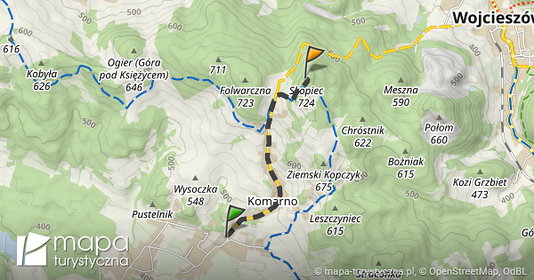 Trasa: Komarno – Skopiec | mapa-turystyczna.pl