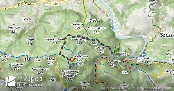 Trasa: Sokolica – Trzy Korony | mapa-turystyczna.pl
