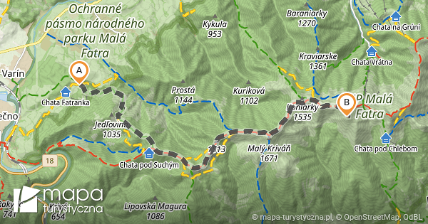 Trasa: Pod Jedľovinou – Veľký Kriváň | mapa-turystyczna.pl