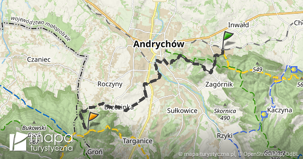 Trasa: Inwałd – Złota Górka | mapa-turystyczna.pl