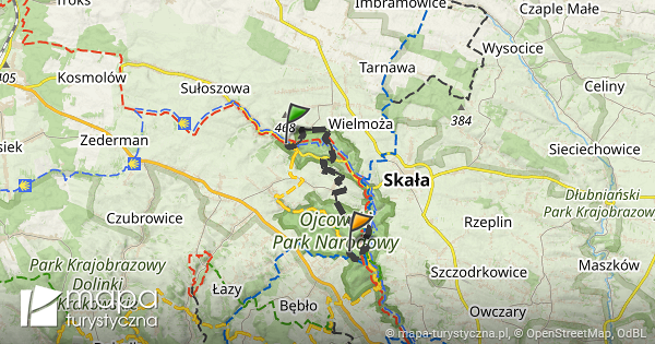 Trasa: Pieskowa Skała – Grota Łokietka | mapa-turystyczna.pl