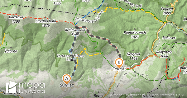 Trasa: Šumiac – Telgárt | mapa-turystyczna.pl