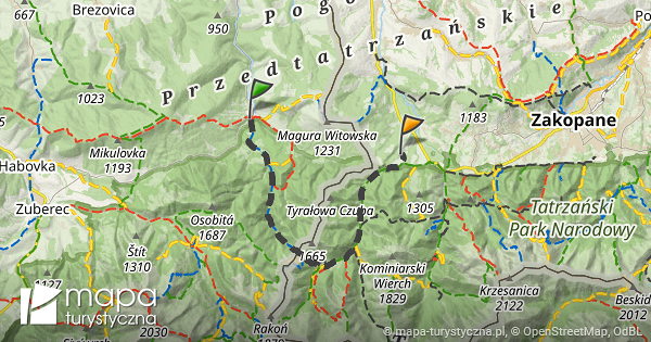 Trasa z: Oravice | mapa-turystyczna.pl