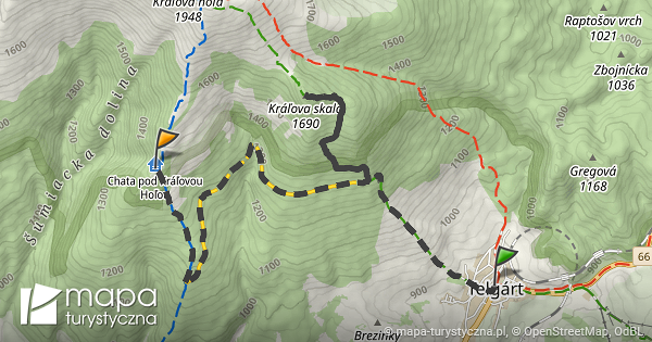 Trasa: Telgárt – Predné sedlo | mapa-turystyczna.pl