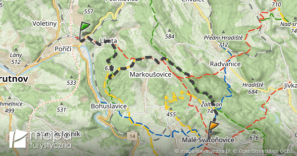 Trasa: Trutnov zastávka, železniční stanice – Malé Svatoňovice | mapa ...