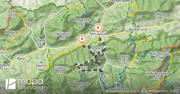 Trasa: Podolina – Terchová | mapa-turystyczna.pl