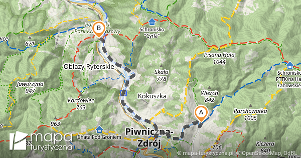 Trasa do: Rytro, most | mapa-turystyczna.pl