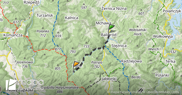 Trasa: Baligród – Studencka Baza Namiotowa Rabe | mapa-turystyczna.pl