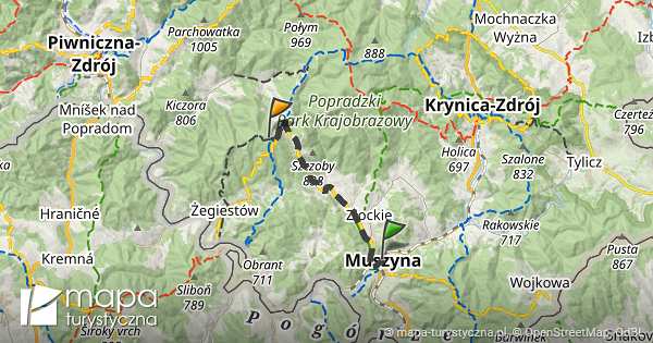 Trasa: Muszyna – Pusta Wielka | mapa-turystyczna.pl